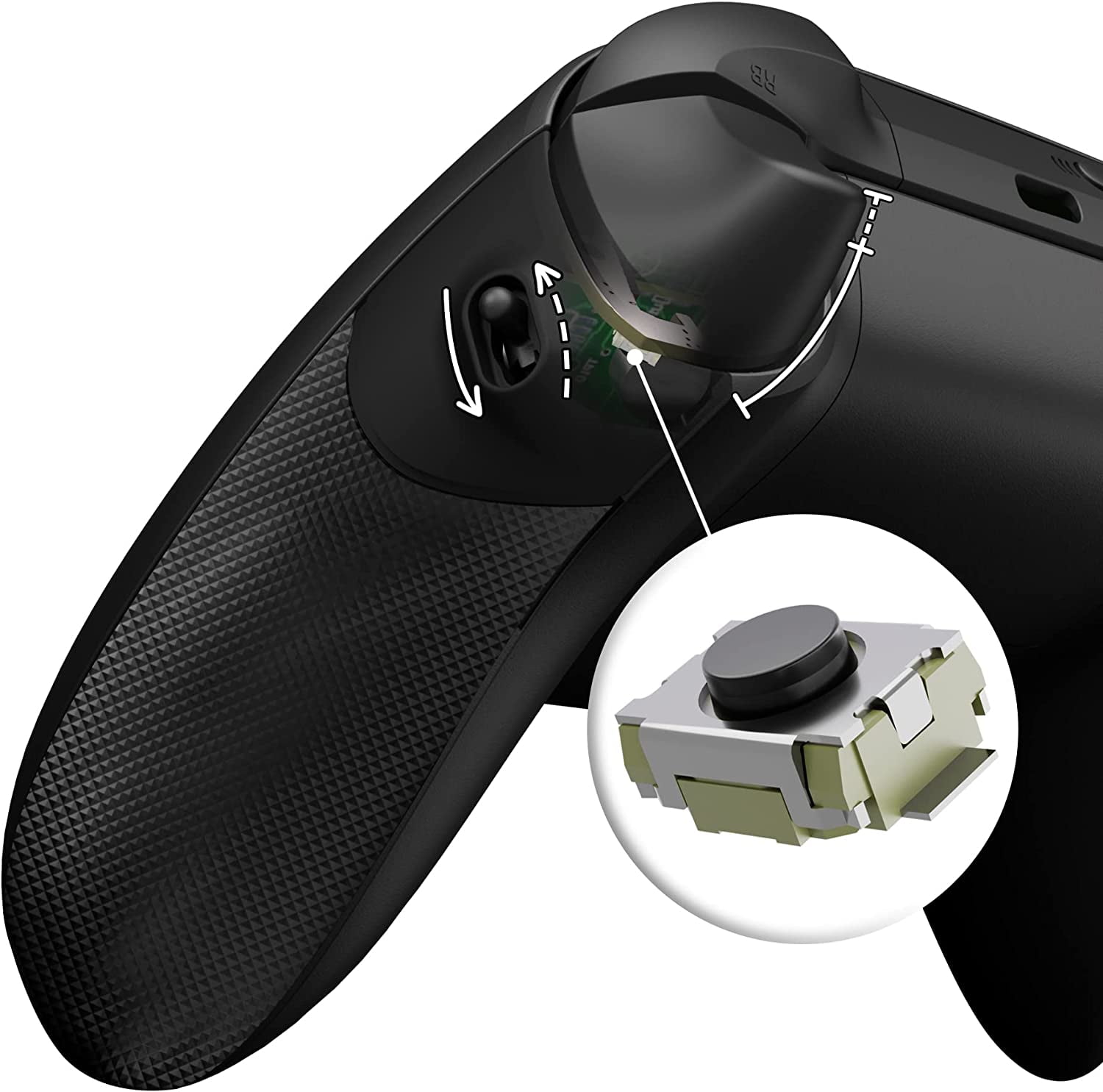 Extremerate Flexor Clicky Rubberized Side Rail Grips Trigger Stop Kit For Xbox Series X And S