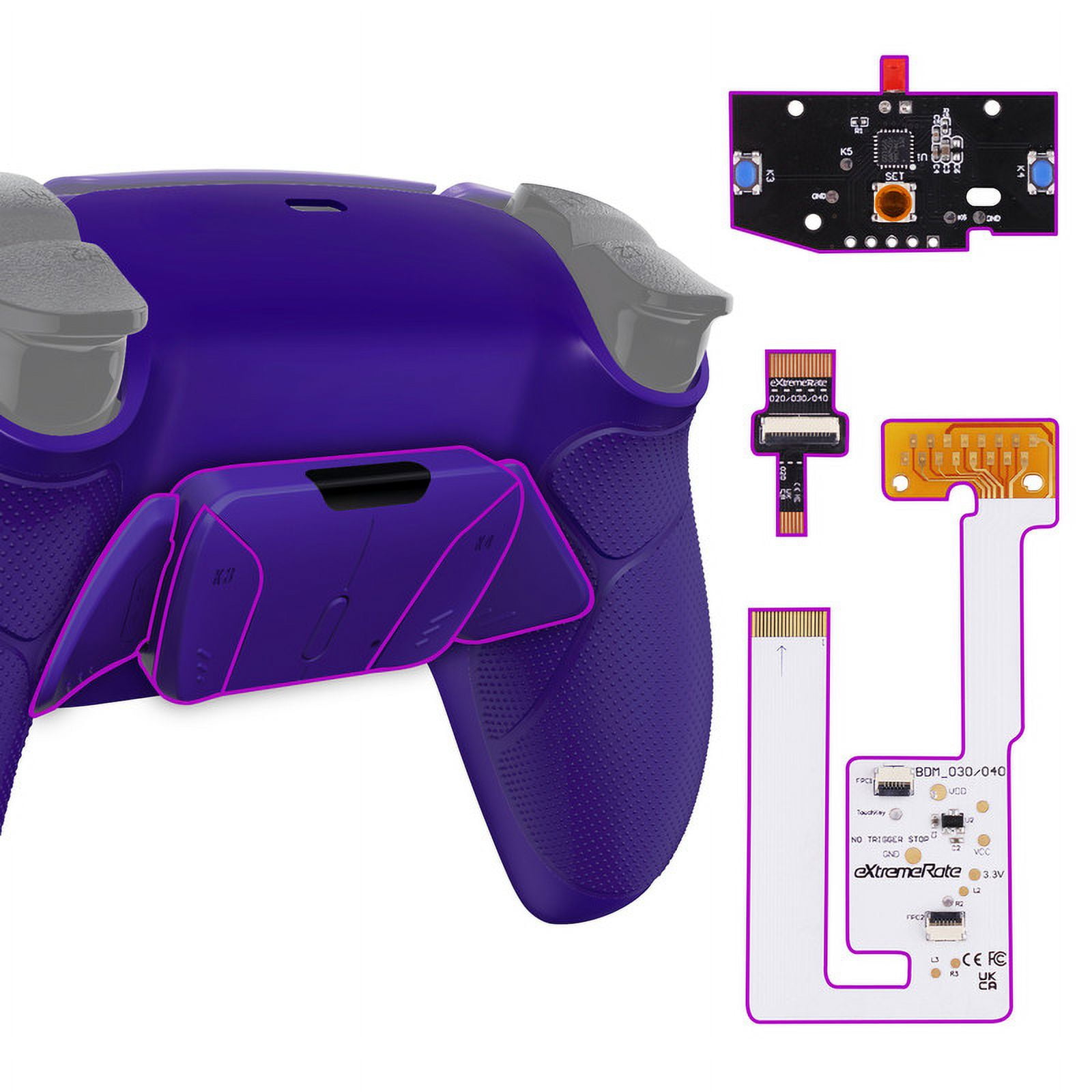 eXtremeRate Galactic Purple Rubberized Grip Programable RISE4 V3 Remap ...