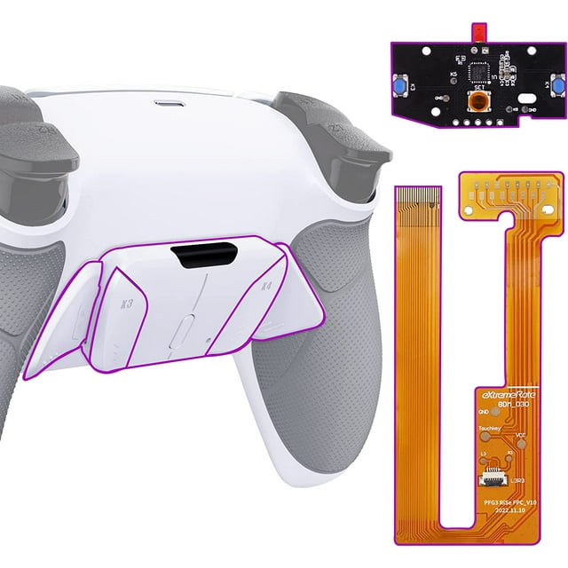 eXtremeRate Gray Rubberized Grip Programable RISE4 Remap Kit Upgrade ...