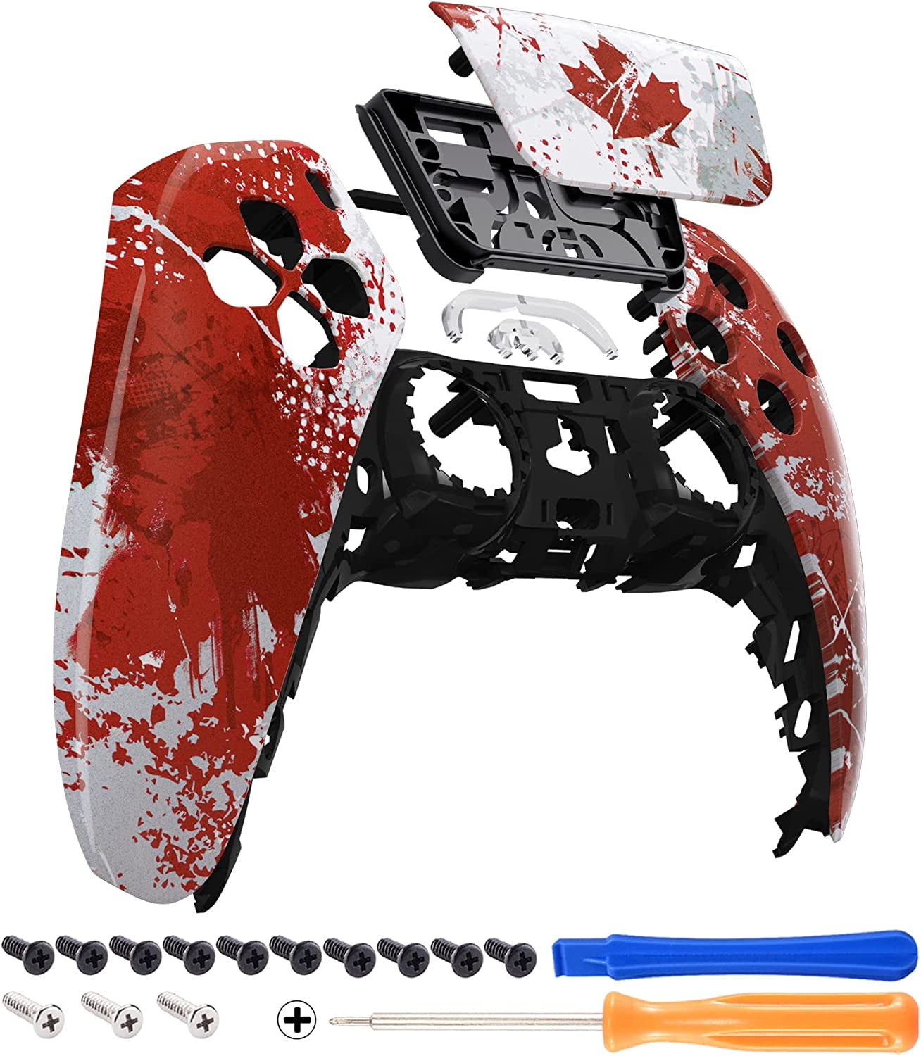 eXtremeRate Impression Canada Flag Replacement Touchpad Front Housing ...