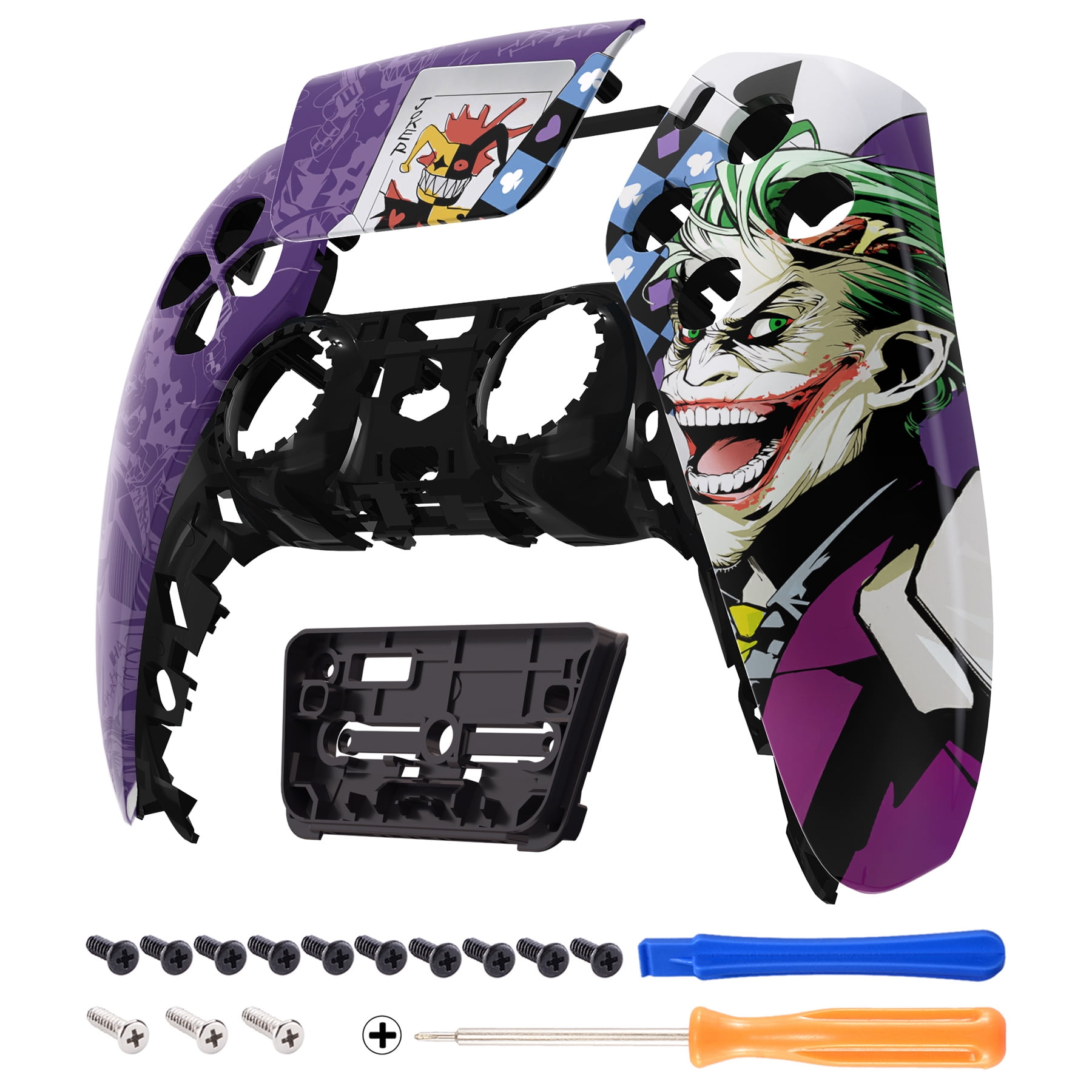 eXtremeRate Joker Cards Touchpad Front Housing Shell Compatible with ...