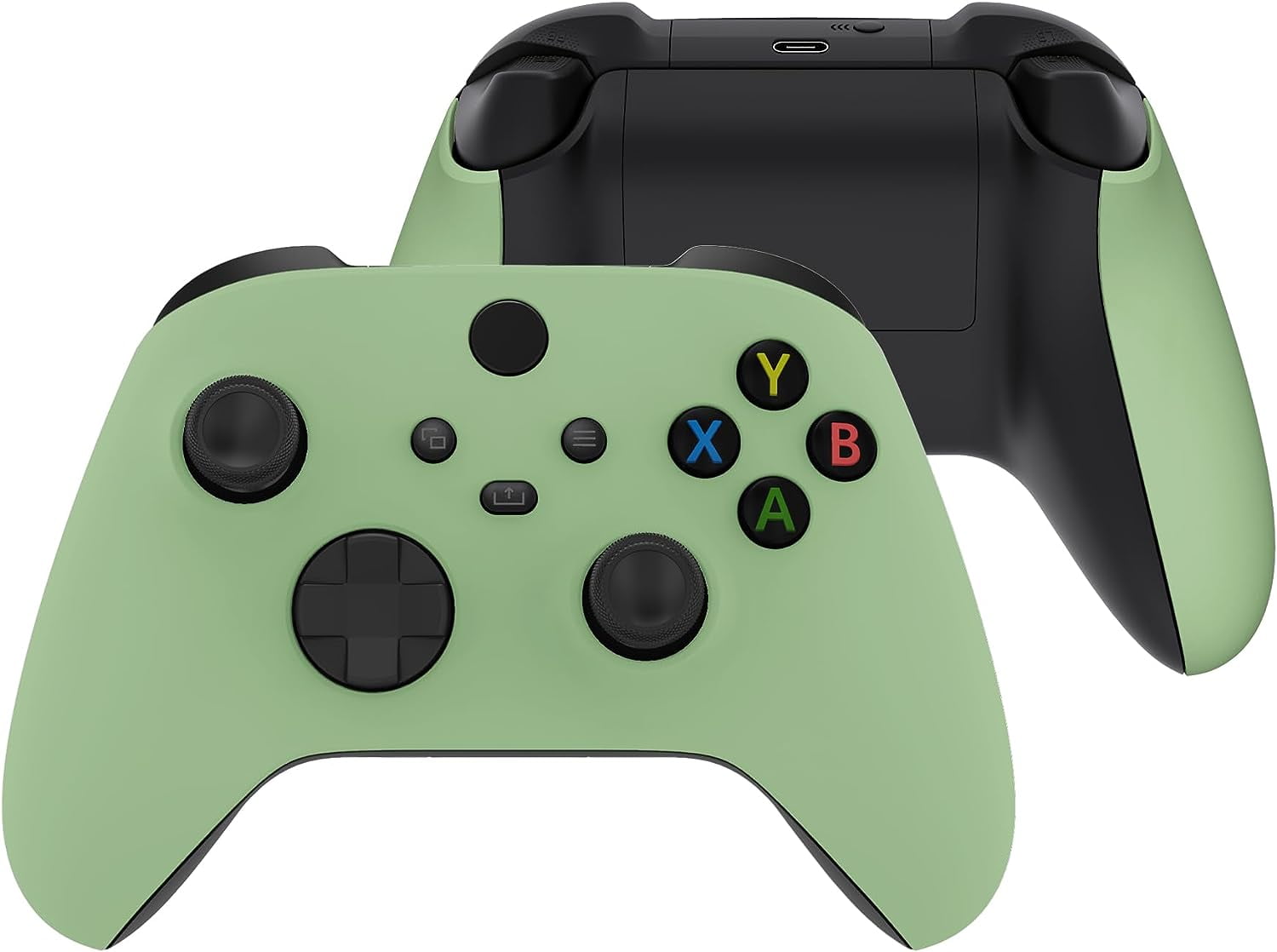 eXtremeRate Matcha Green Back Panels Cover Faceplate Front Shell for ...