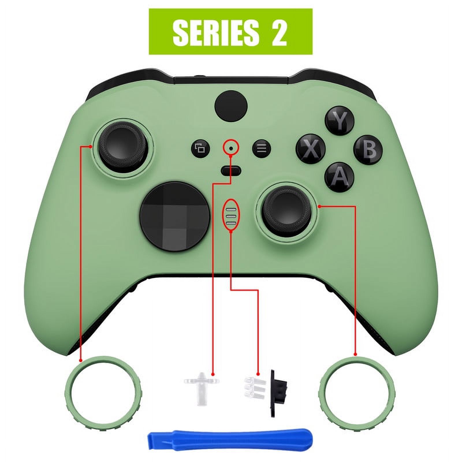 eXtremeRate Matcha Green Front Housing w/Thumbstick Accent Rings ...