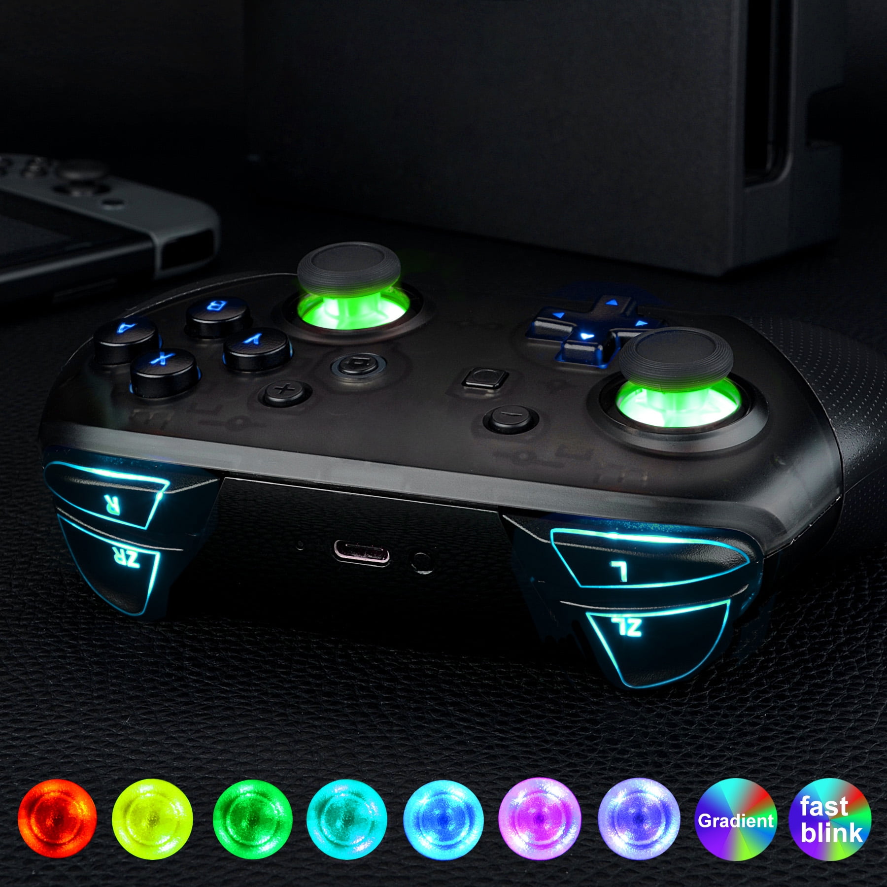 eXtremeRate Multi-Colors Luminated Thumbsticks D-pad ABXY ZR ZL L R ...
