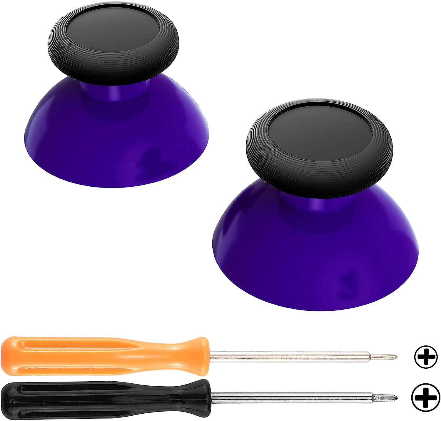 eXtremeRate Purple & Black Custom 3D Joystick Thumbsticks with Cross ...