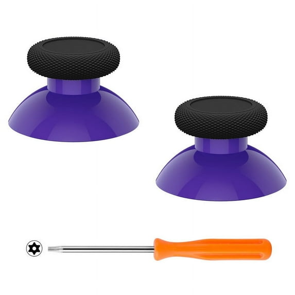 eXtremeRate Purple & Black Replacement Thumbsticks Analog Stick Buttons ...