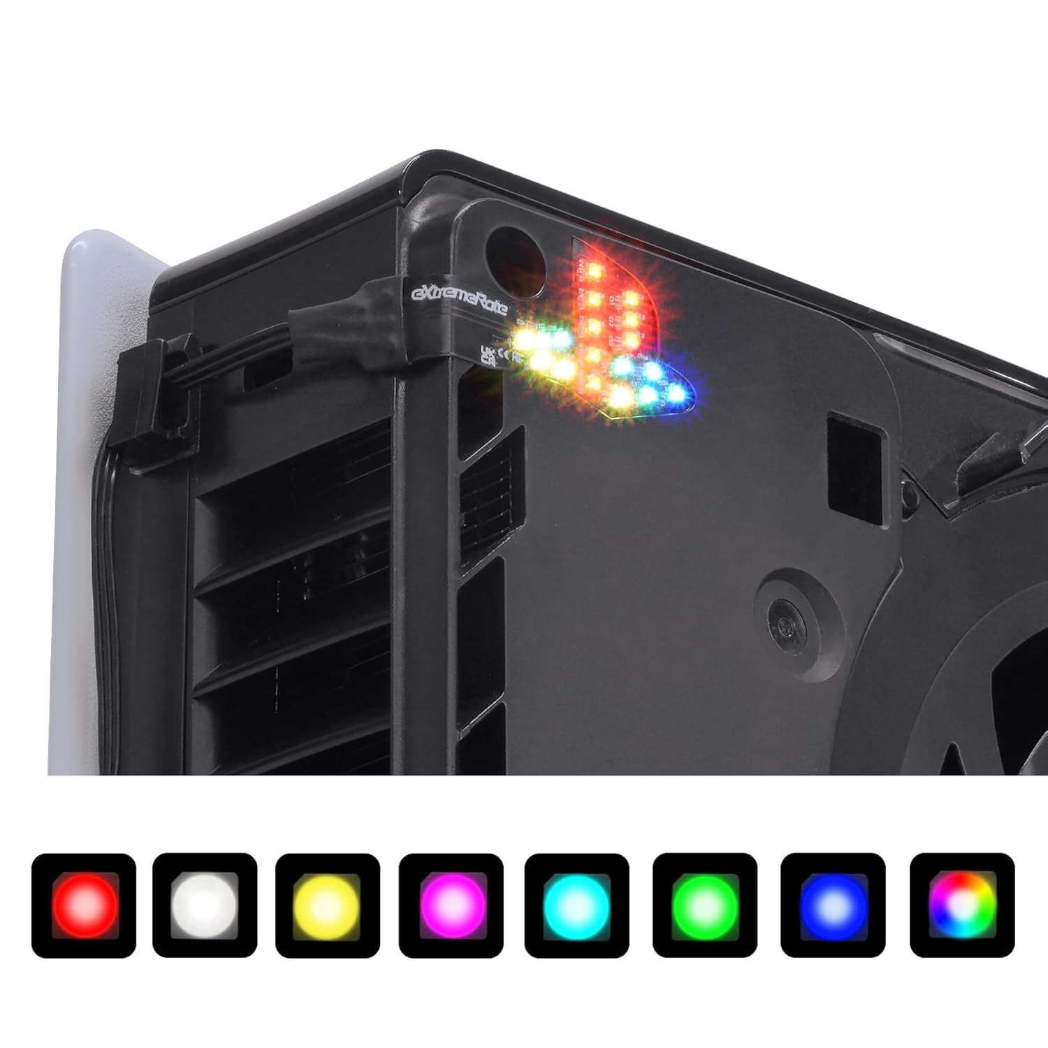 eXtremeRate RGB Rainbow Logo LED Kit for PS5 Slim/Pro, 7 Colors 40 ...
