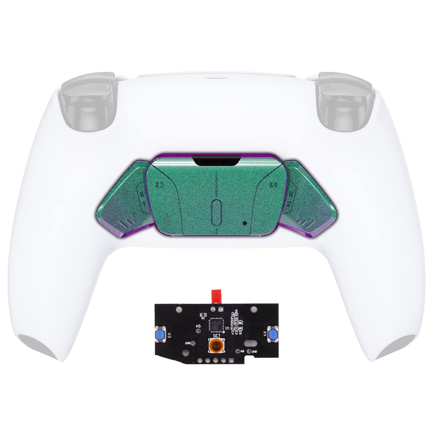 eXtremeRate RISE4 Remap kit Chamelon Green Purple Back Buttons & Remap PCB Board for PS5 ...