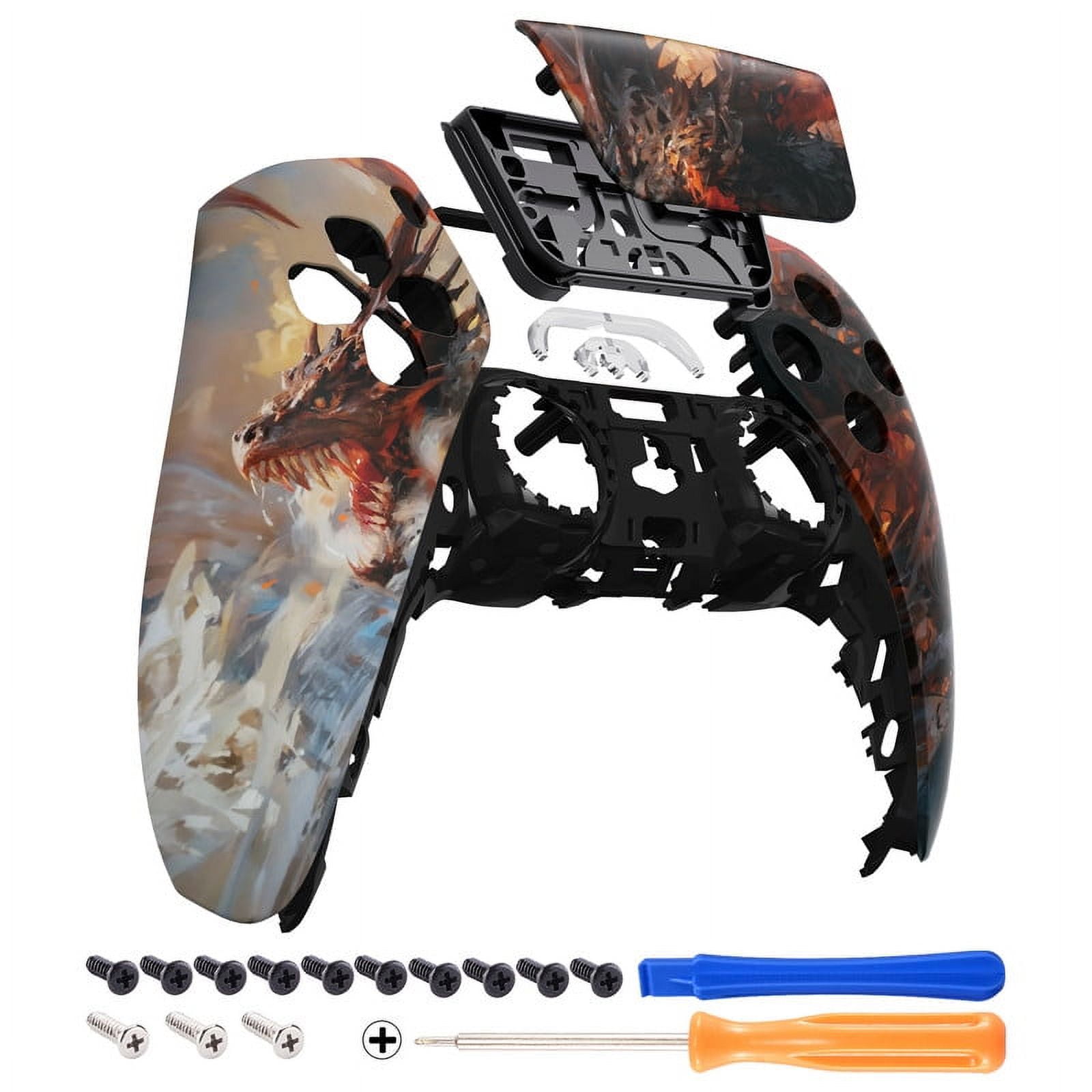 eXtremeRate Red Dragon Replacement Front Cover w/ Touchpad for ps5 ...