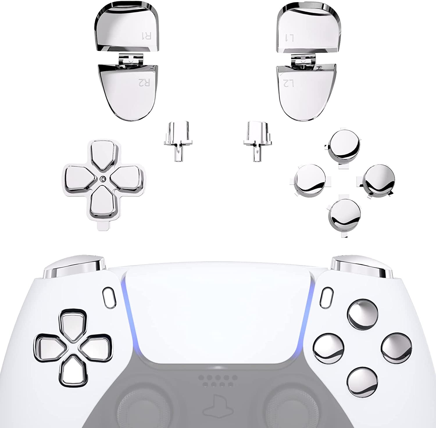 eXtremeRate Replacement D-pad R1 L1 R2 L2 Triggers Share Options Face ...