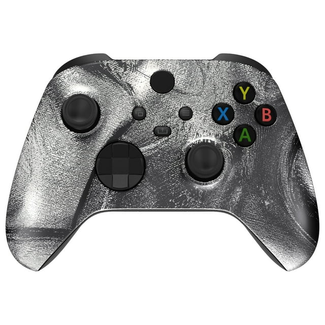 eXtremeRate Replacement Silver Wave Skin Front Housing Cover for Xbox ...