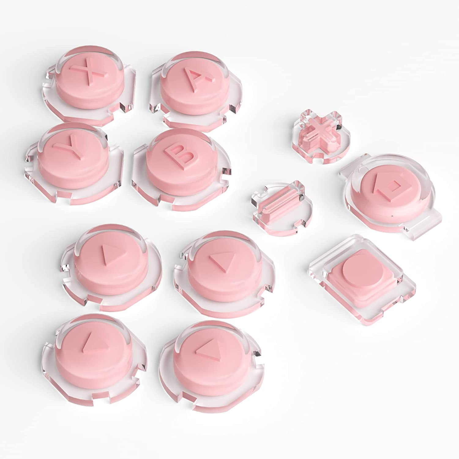 eXtremeRate Replacement Two-Tone Jelly Buttons for JoyCon, Pale Red ...