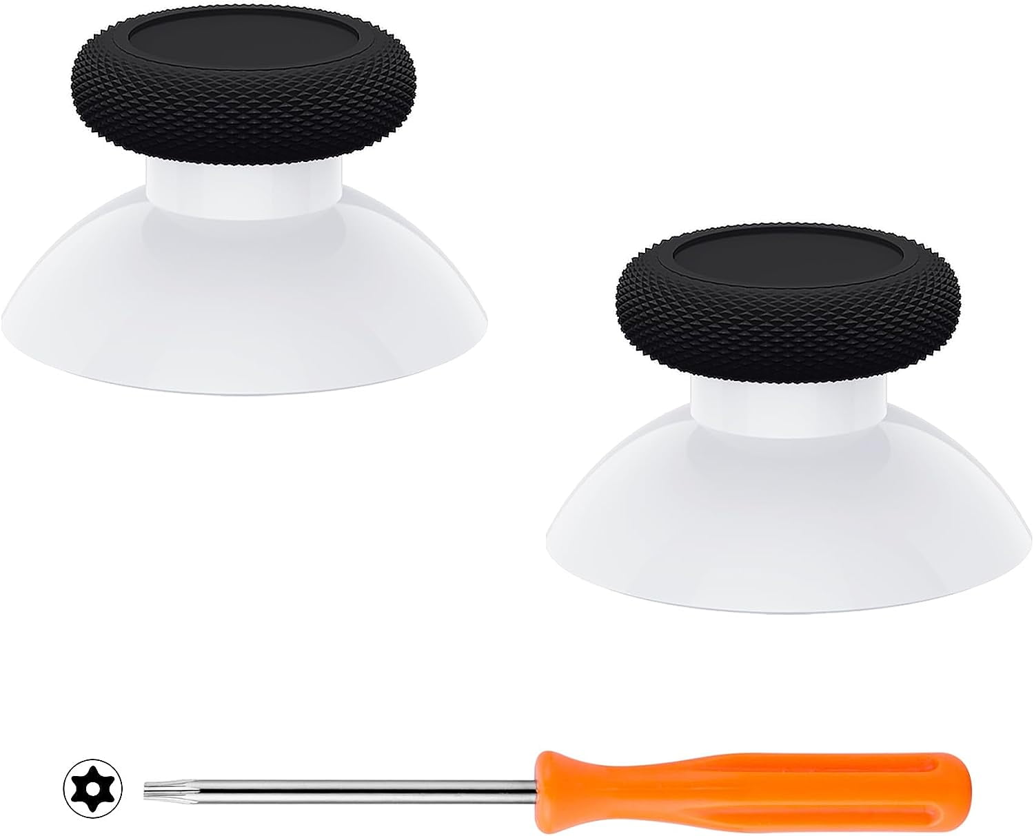 eXtremeRate Robot White & Black Replacement Thumbsticks Custom Analog ...