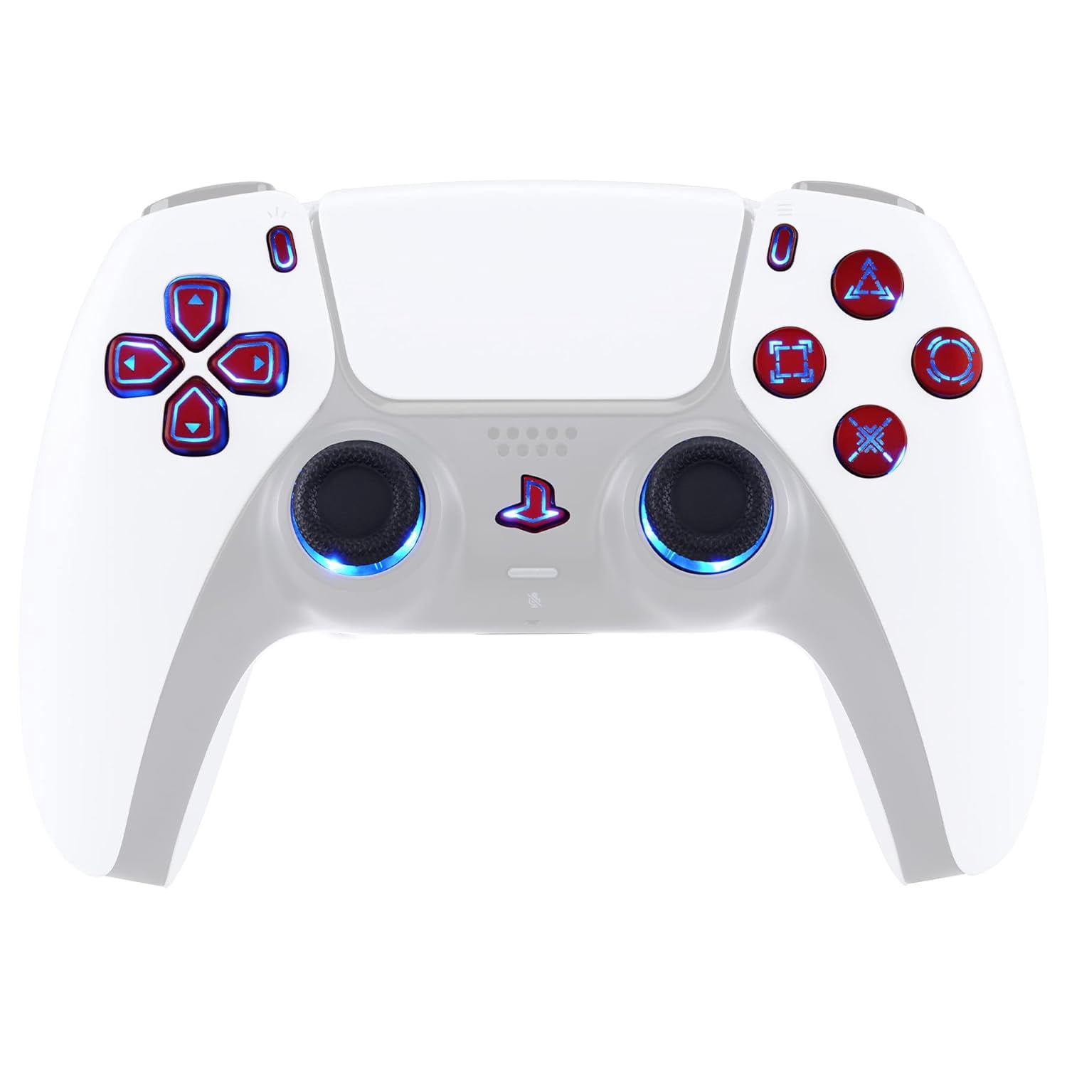 eXtremeRate Scarlet Red Colorful Dpad Thumbsticks Buttons LED Kit for ...