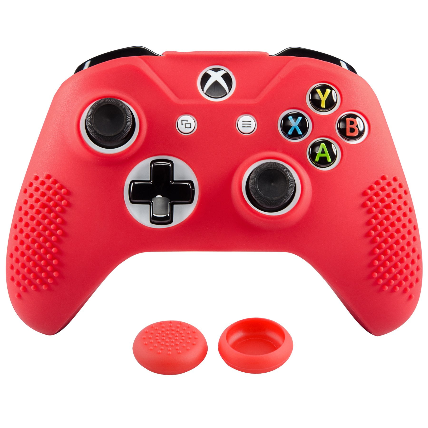 eXtremeRate Soft Anti-Slip Red Silicone Controller Cover Skins Thumb ...