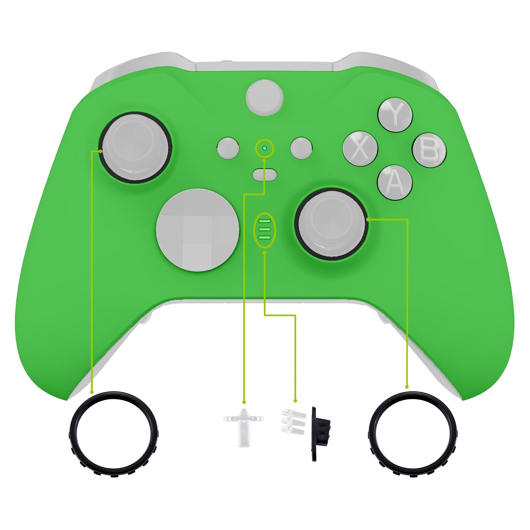 eXtremeRate Soft Touch Orange Faceplate Shell with Thumbstick Accent ...