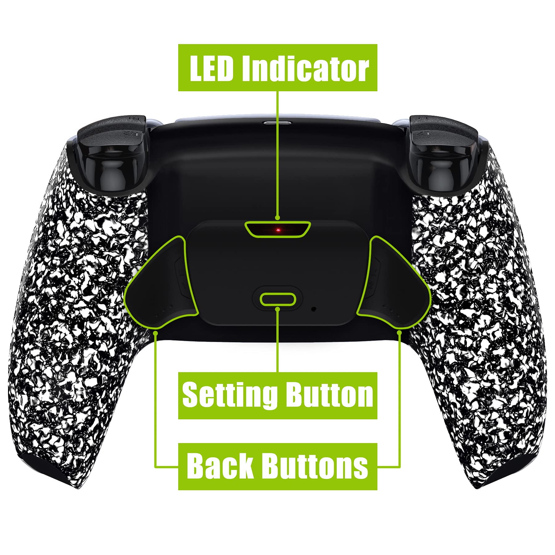 eXtremeRate Textrued White Back Paddles Kit Upgrade Board Back Shell ...