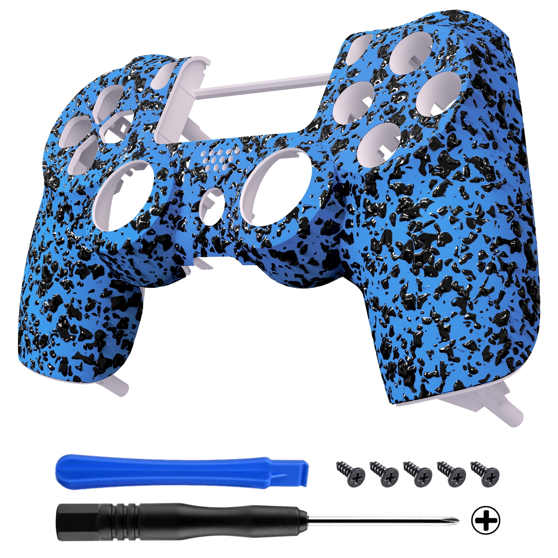 eXtremeRate Textured Blue 3D Splashing Custom Faceplate Shell ...