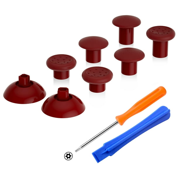 eXtremeRate ThumbsGear Thumbstick Carmine Red Domed & Concave Grips ...