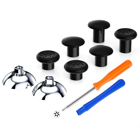 eXtremeRate ThumbsGear Thumbstick Chrome Silver Grips Joystick for Xbox ...