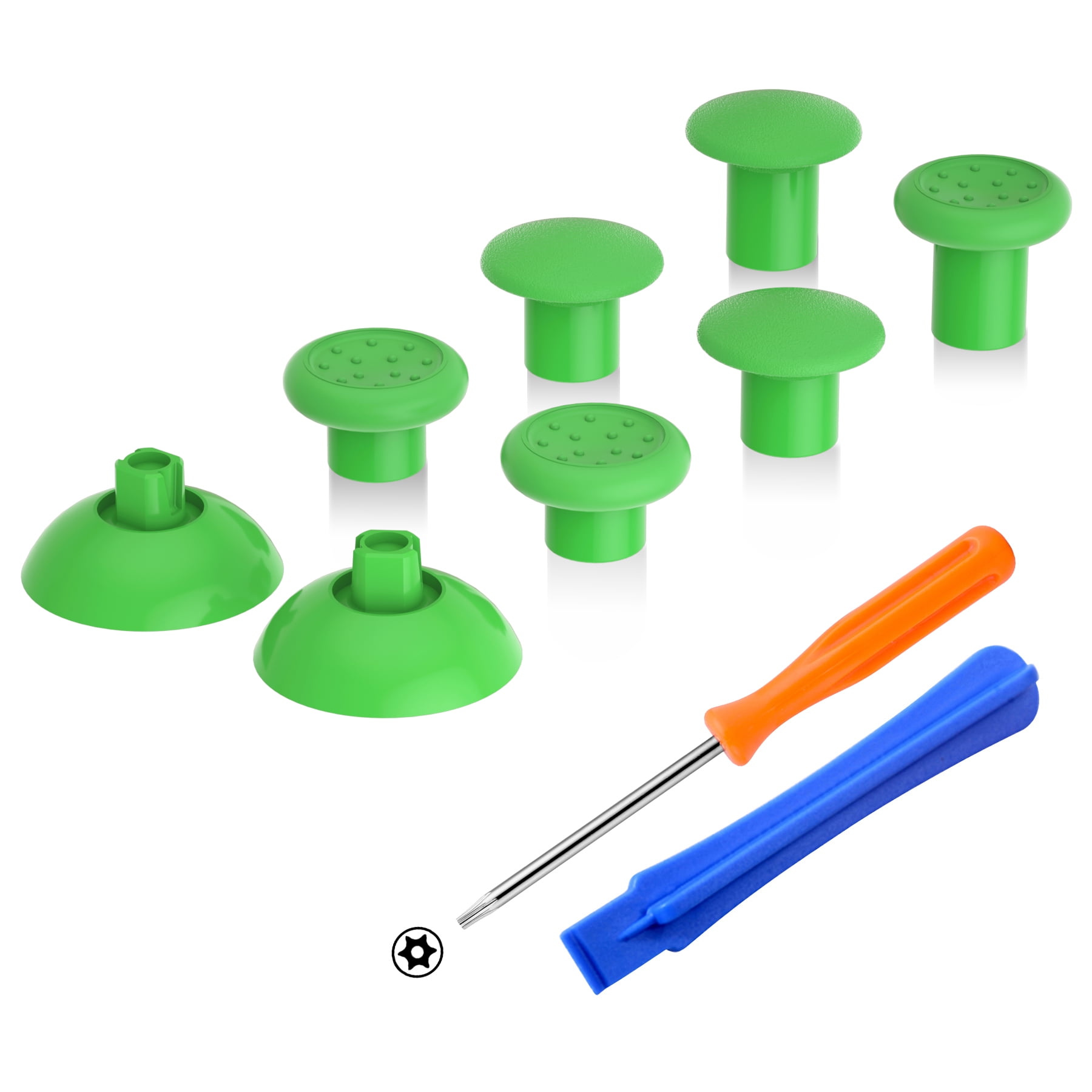 eXtremeRate ThumbsGear Thumbstick Green Domed & Concave Grips Joystick ...