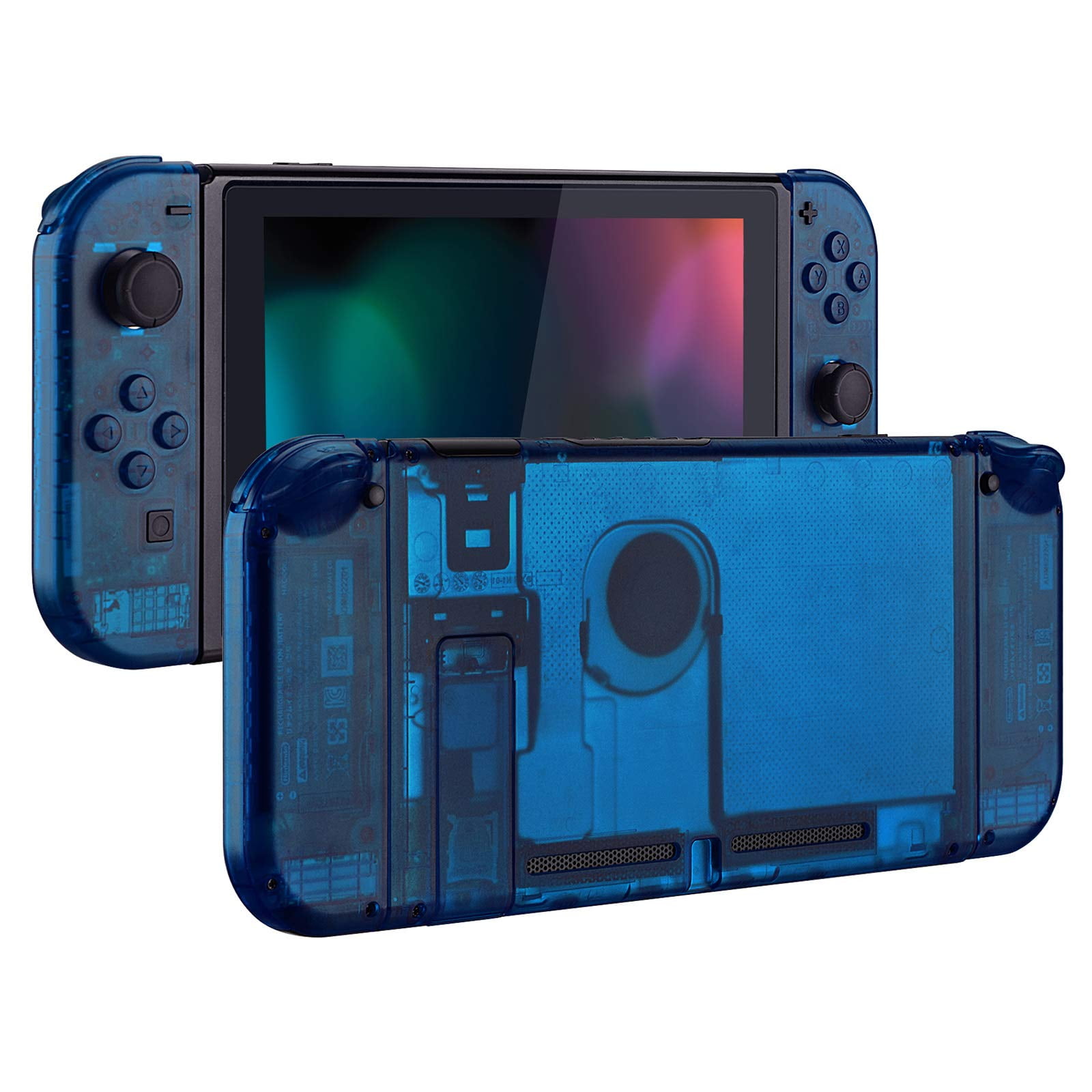 eXtremeRate Transparent Clear Blue Back Plate for Nintendo Switch ...