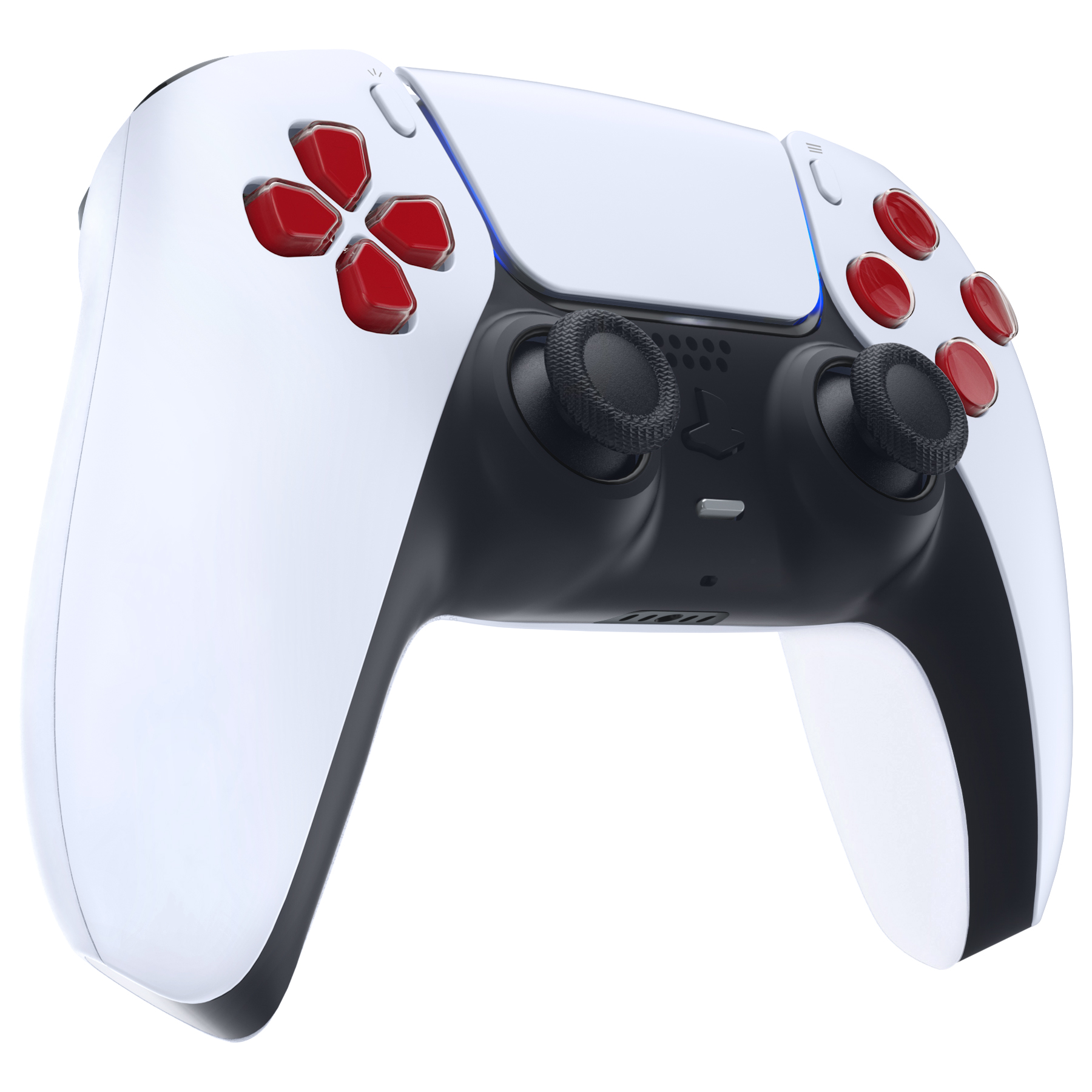 eXtremeRate Two-Tone Carmine Red & Clear Dpad Action Buttons ...