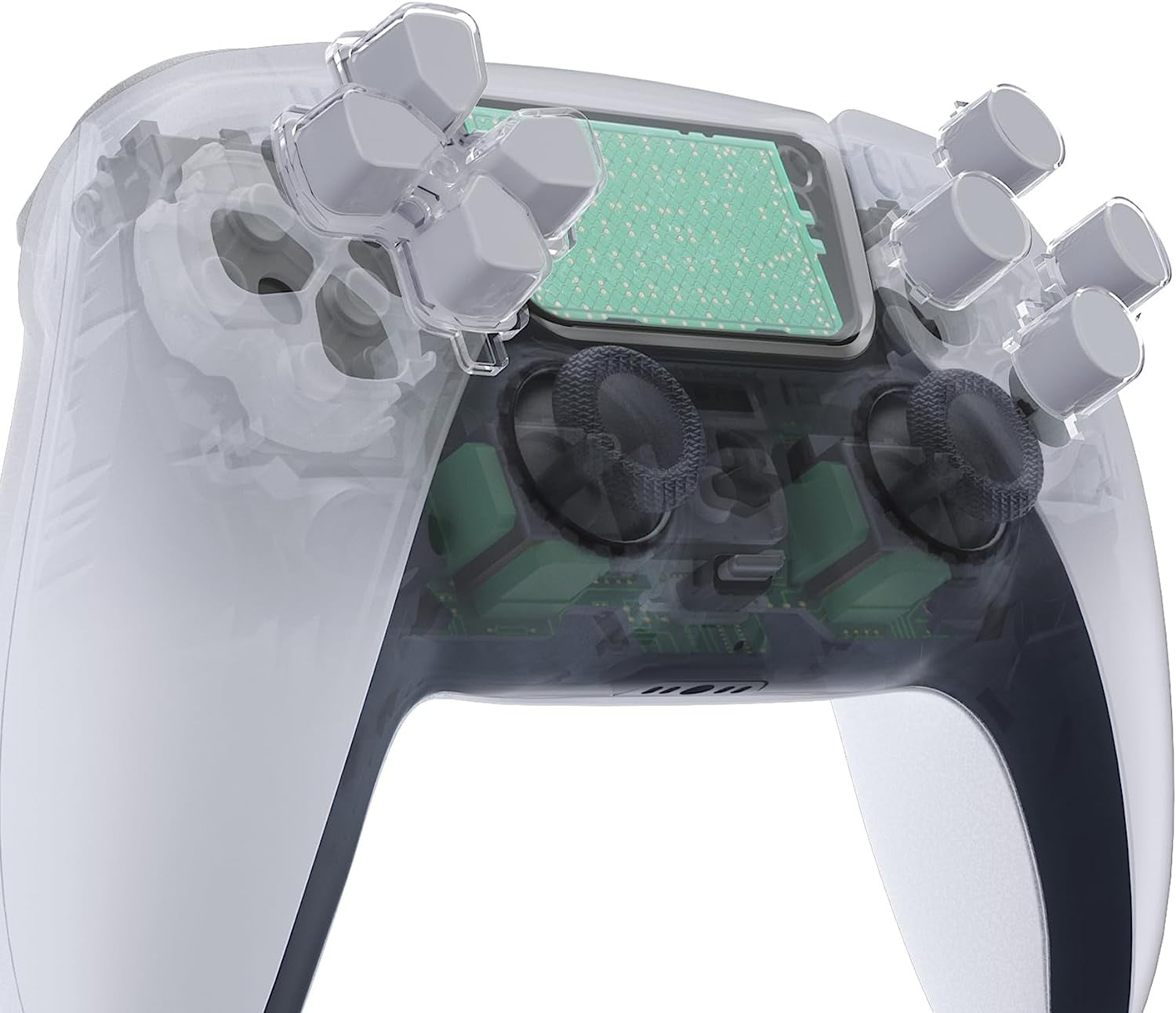 eXtremeRate Two-Tone New Hope Gray & Clear Dpad Action Buttons ...
