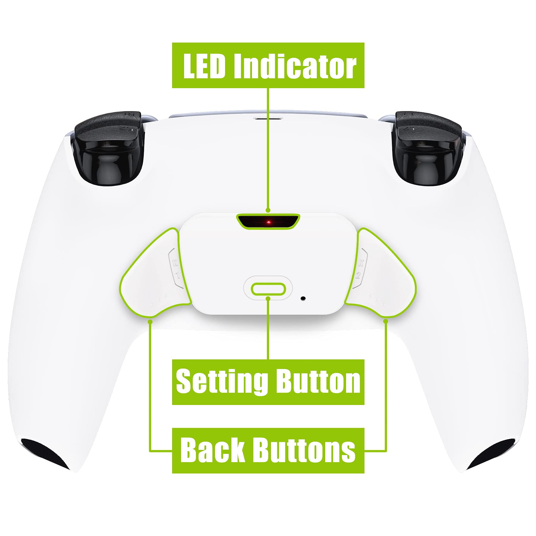 eXtremeRate PS5 Accessories: DualSense White Back Paddles Kit & Buttons ...