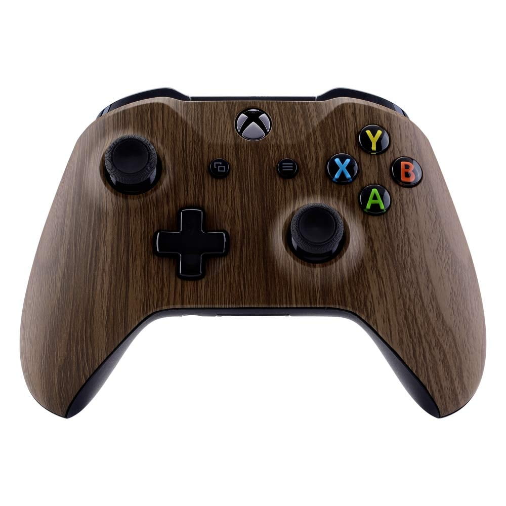 eXtremeRate Wood Grain Patterned Front Housing Shell Faceplate for Xbox ...