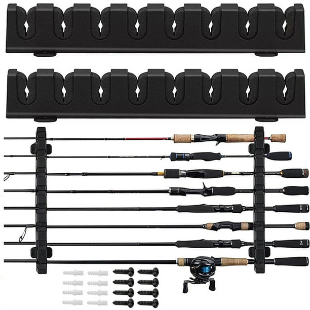 eYotto 8 Fishing Rod Holder Horizontal Fishing Rod Rack Wall Mount for ...