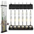 eYotto Fishing Rod Holder Black Vertical Wall Mount to hold 6 fishing ...