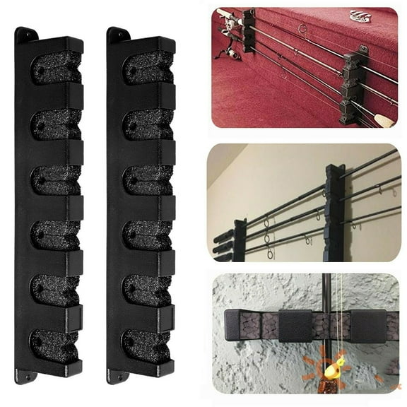 Fishing Rod Rack Vertical Holder Horizontal Wall Mount Boat Pole Stand ...
