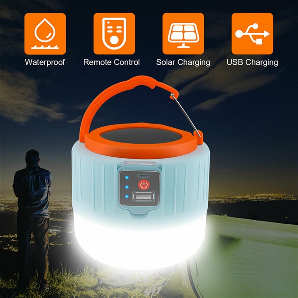 eYotto Rechargeable Solar Camping LED Light, USB Lantern with Remote ...