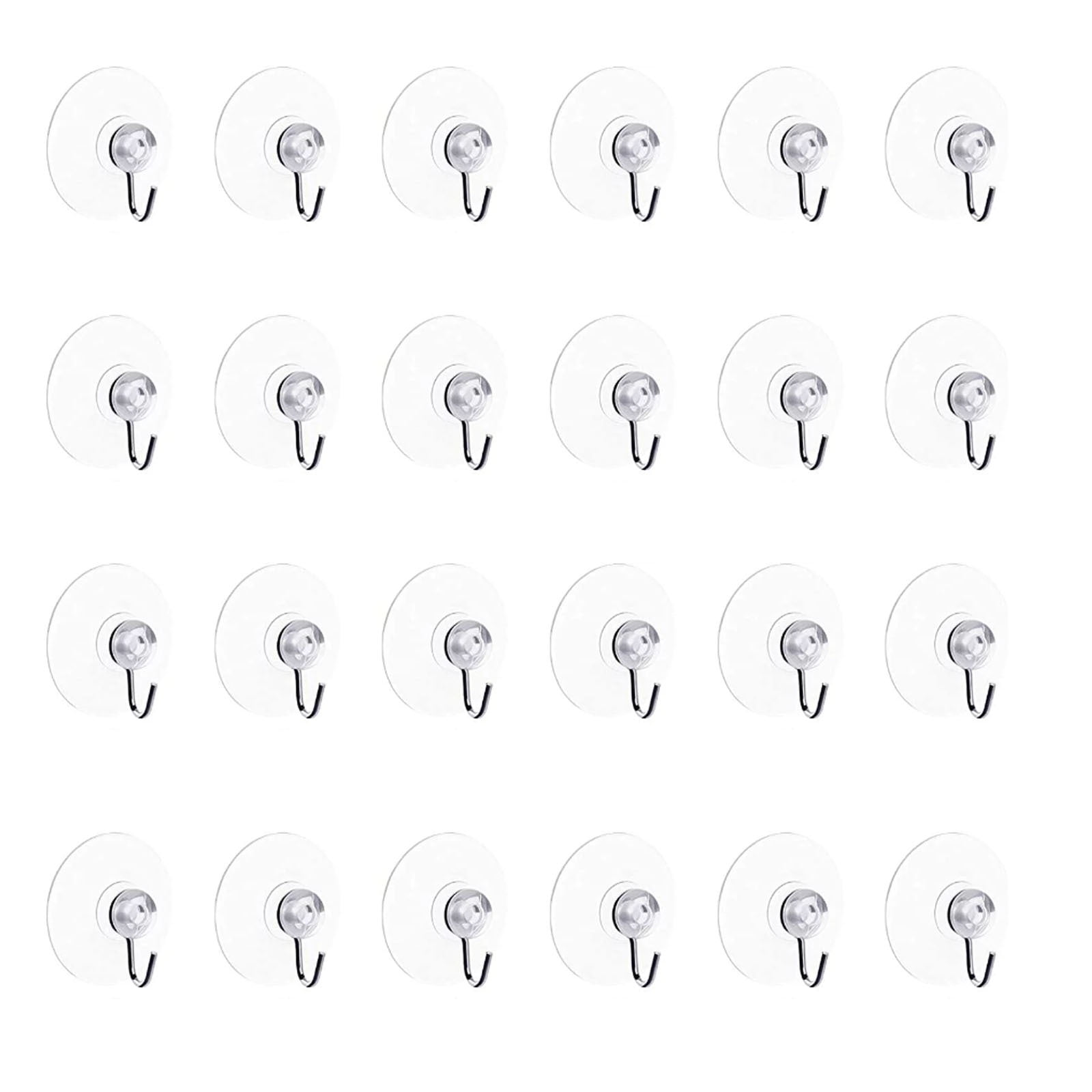 eZAKKA 24PCS Strong Plastic Wall Hanging Suction Cup Hooks 45mm for ...
