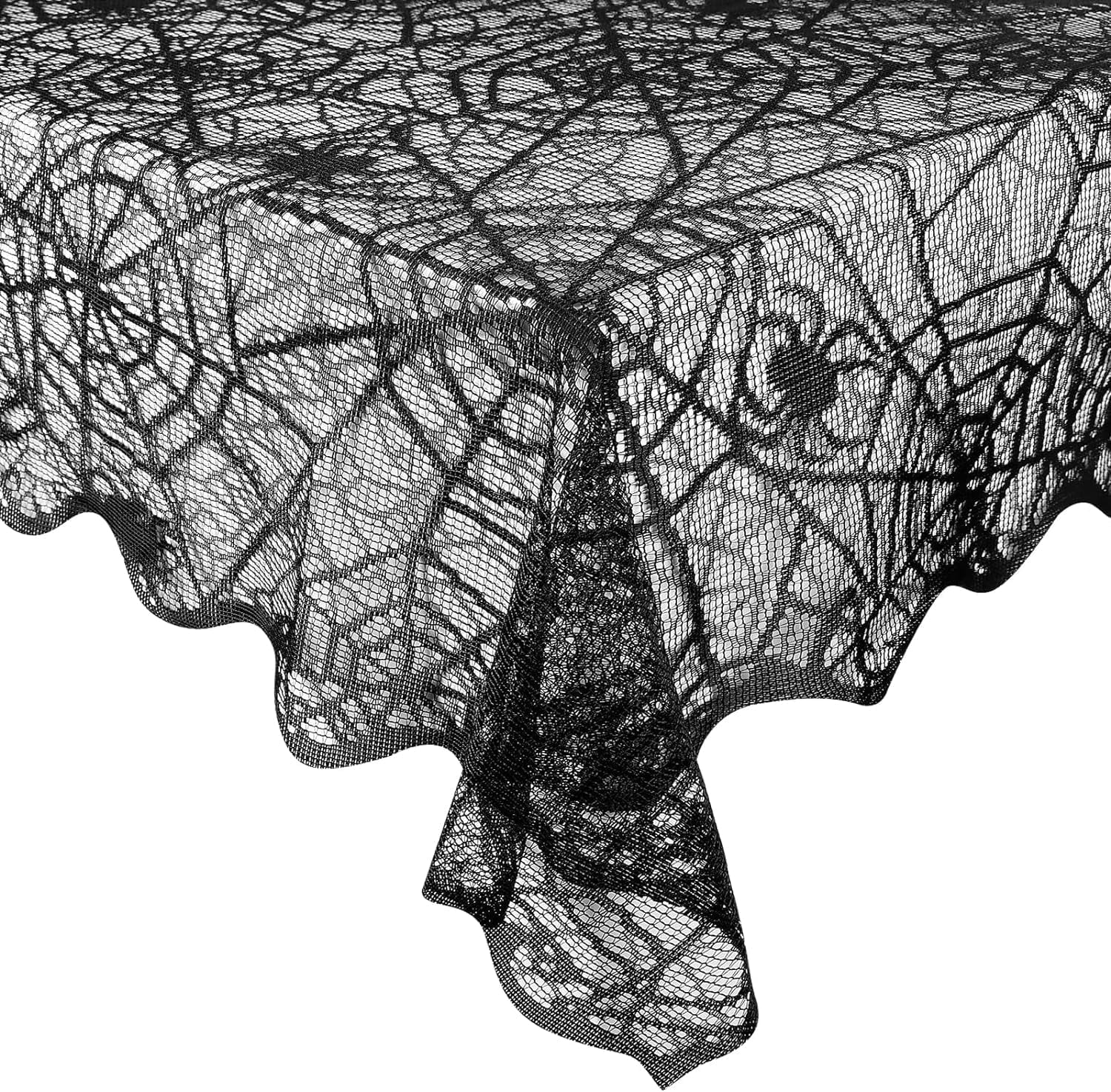 eZAKKA Halloween Table Cloth, Spider Webs Tablecloths Black Tablecloth ...