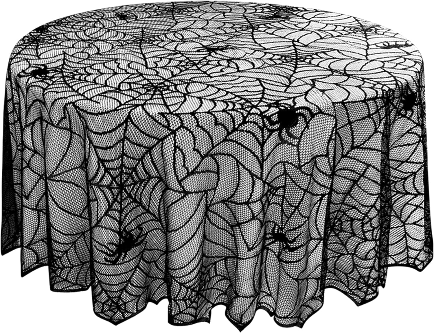 eZAKKA Round Halloween Tablecloth, 70 Inch Spider Webs Tablecloths ...