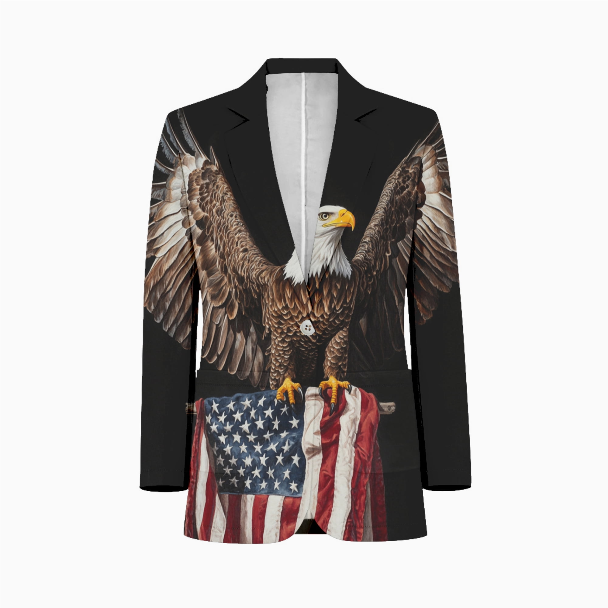 eagle with USA flag Mens Suits Shawl Collar Slim Fit Suit Mens Groom ...