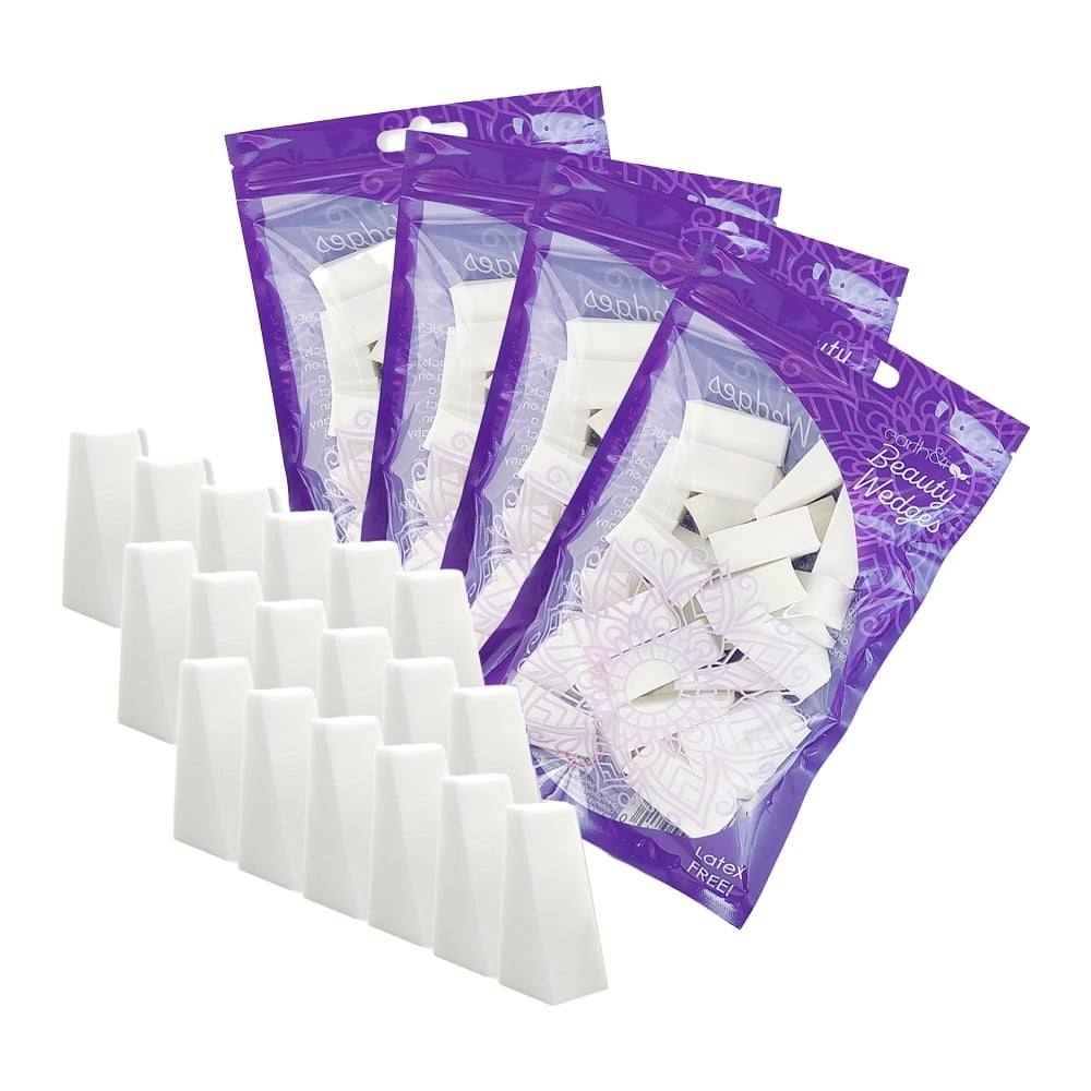 earth&i 128pcs Makeup Sponge Wedges, Triangle Cosmetic Applicator with ...