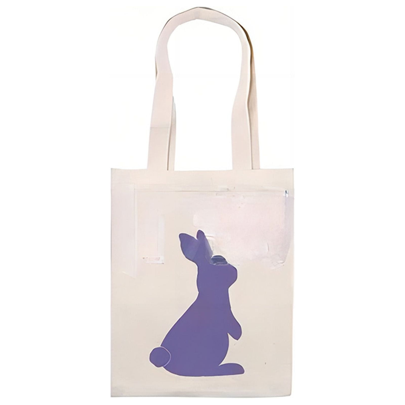 easter toysEco-Friendly Canvas Tote Bag with Pink Rabbit Print Reusable ...