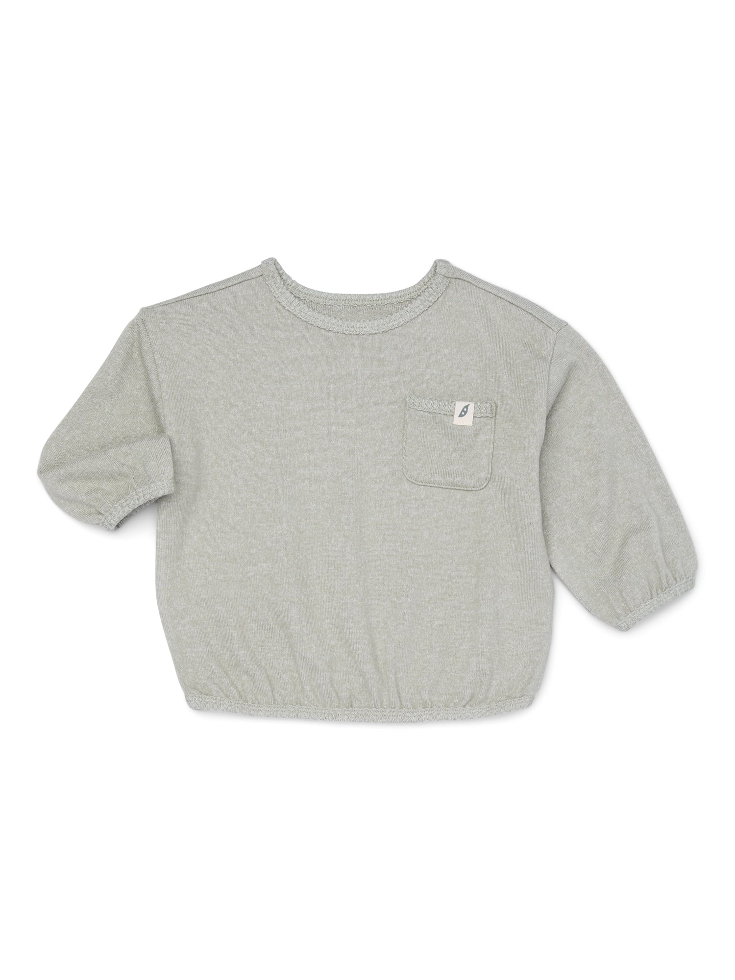 easy-peasy Baby Long Sleeve Hacci Pocket Sweatshirt, Sizes 0-24 Months ...