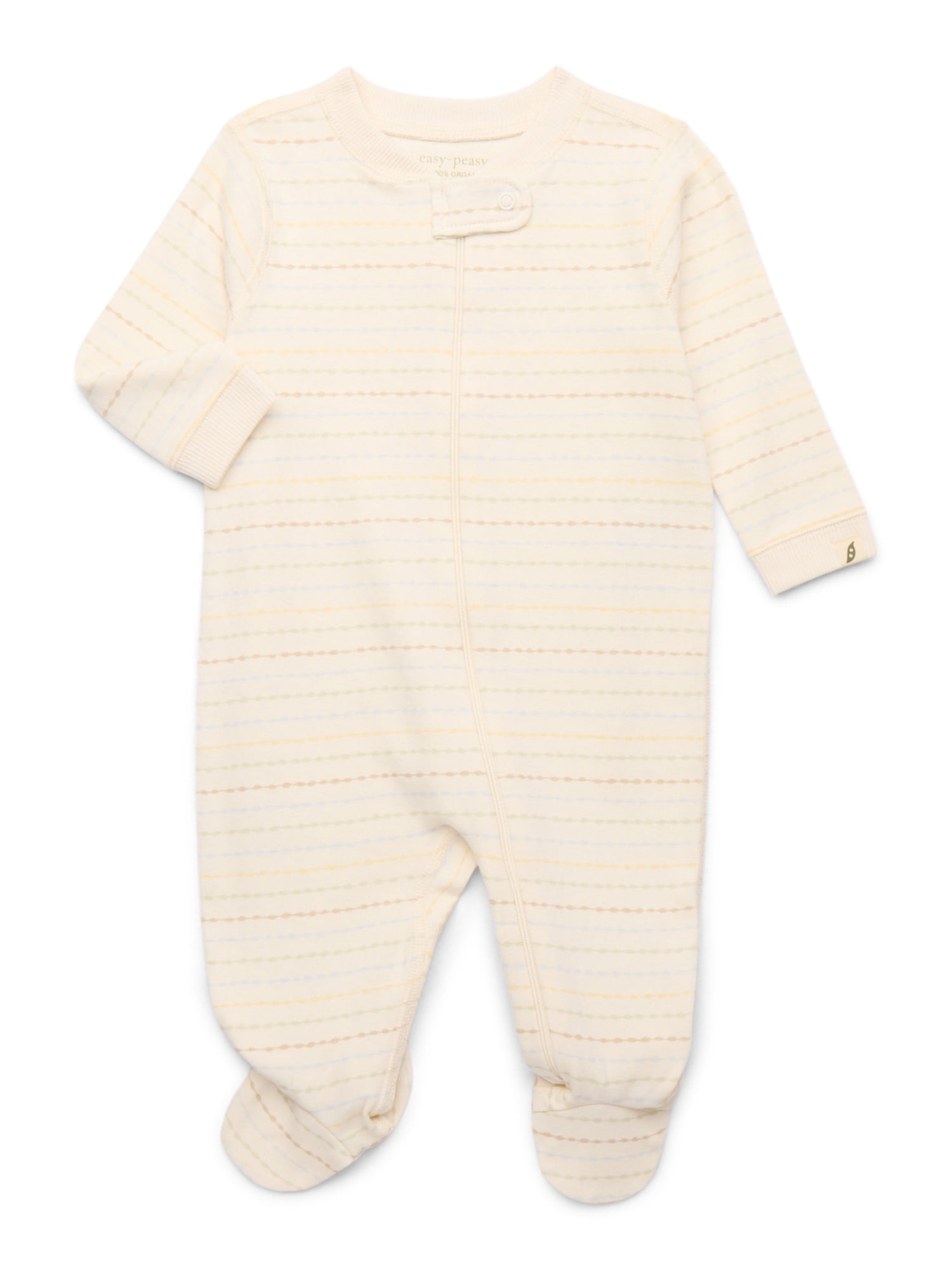 easy-peasy Organic Cotton Baby Girl Footed Pajamas, Long Sleeve One ...