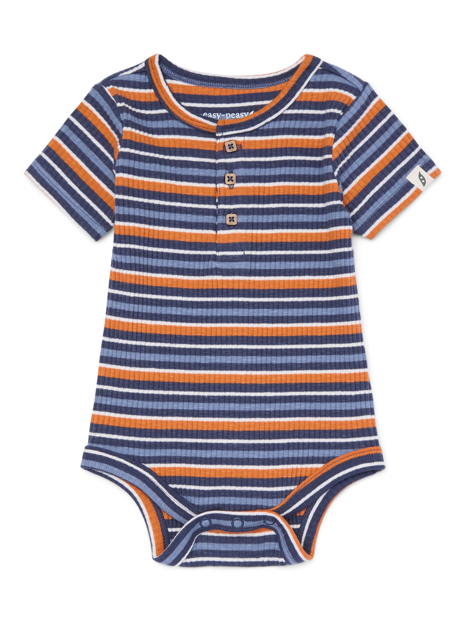 easy-peasy Baby Henley Bodysuit, Short Sleeve, Sizes 0-24 Months, Comfy Cotton Blend - Walmart.com