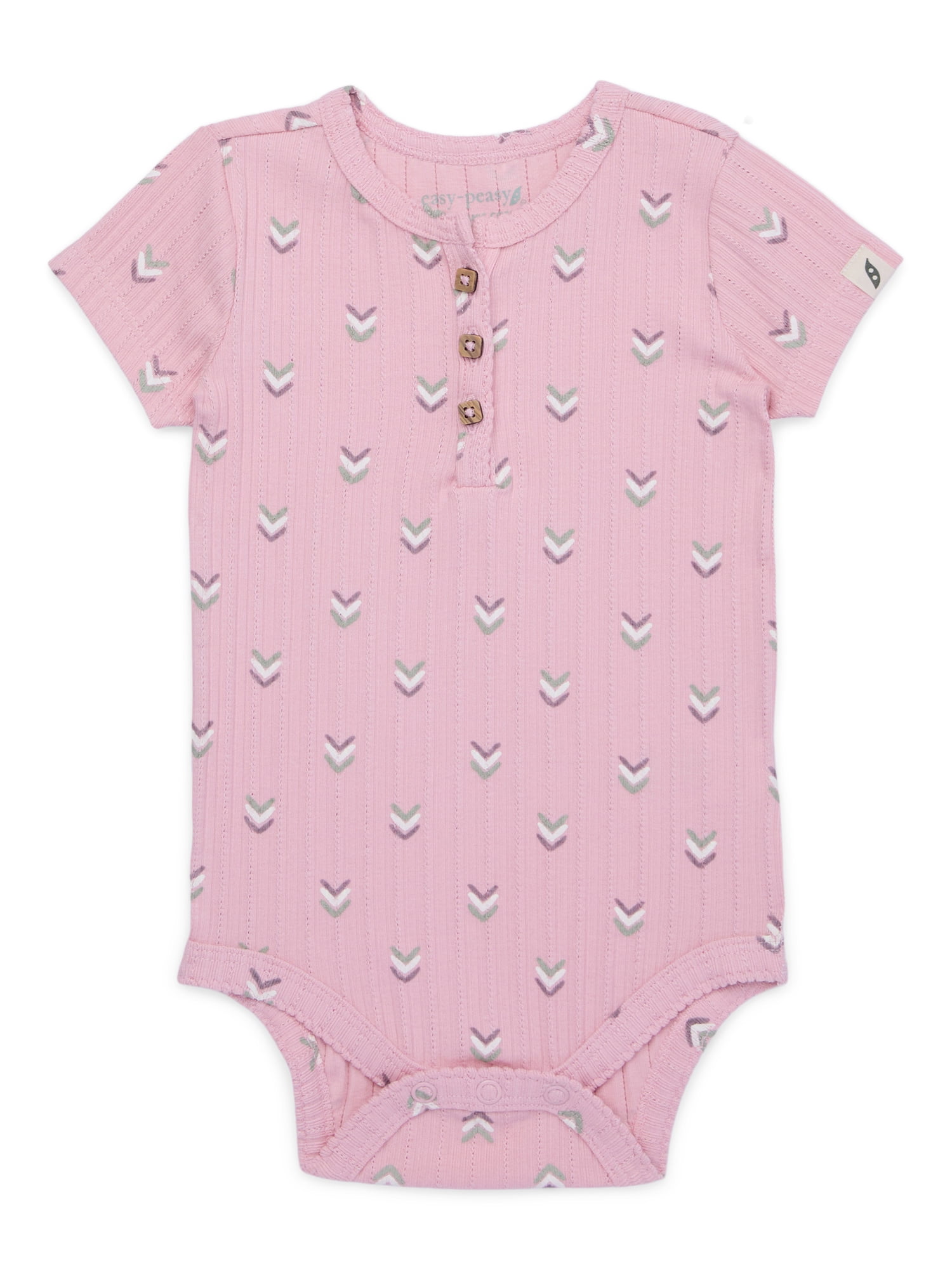 easy-peasy Baby Henley Bodysuit, Short Sleeve, Sizes 0-24 Months, Comfy Cotton Blend - Walmart.com