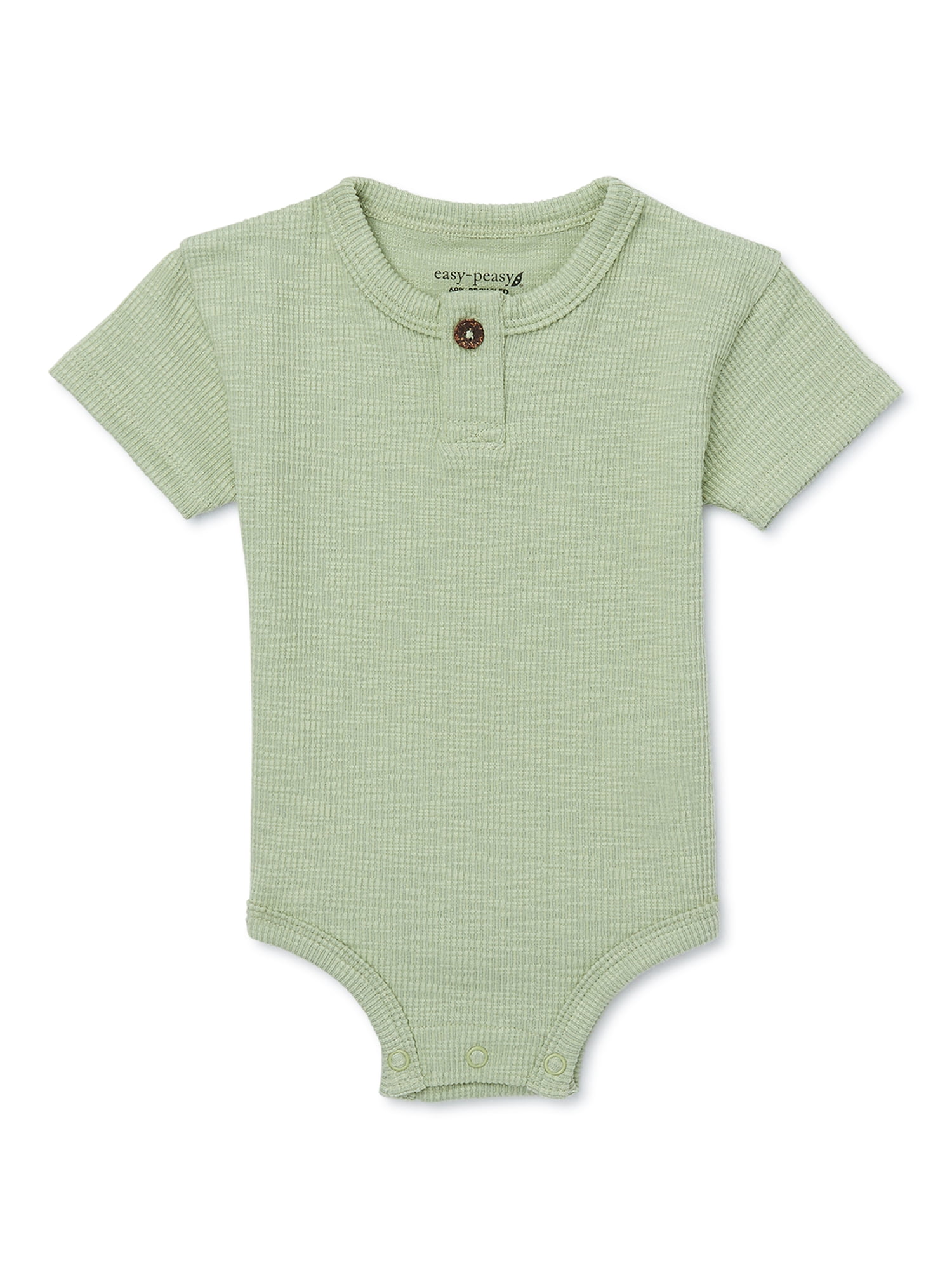 easy-peasy Baby Bodysuit Short Sleeve Henley Solid Jersey Fabric, Sizes 0-24 Months - Walmart.com