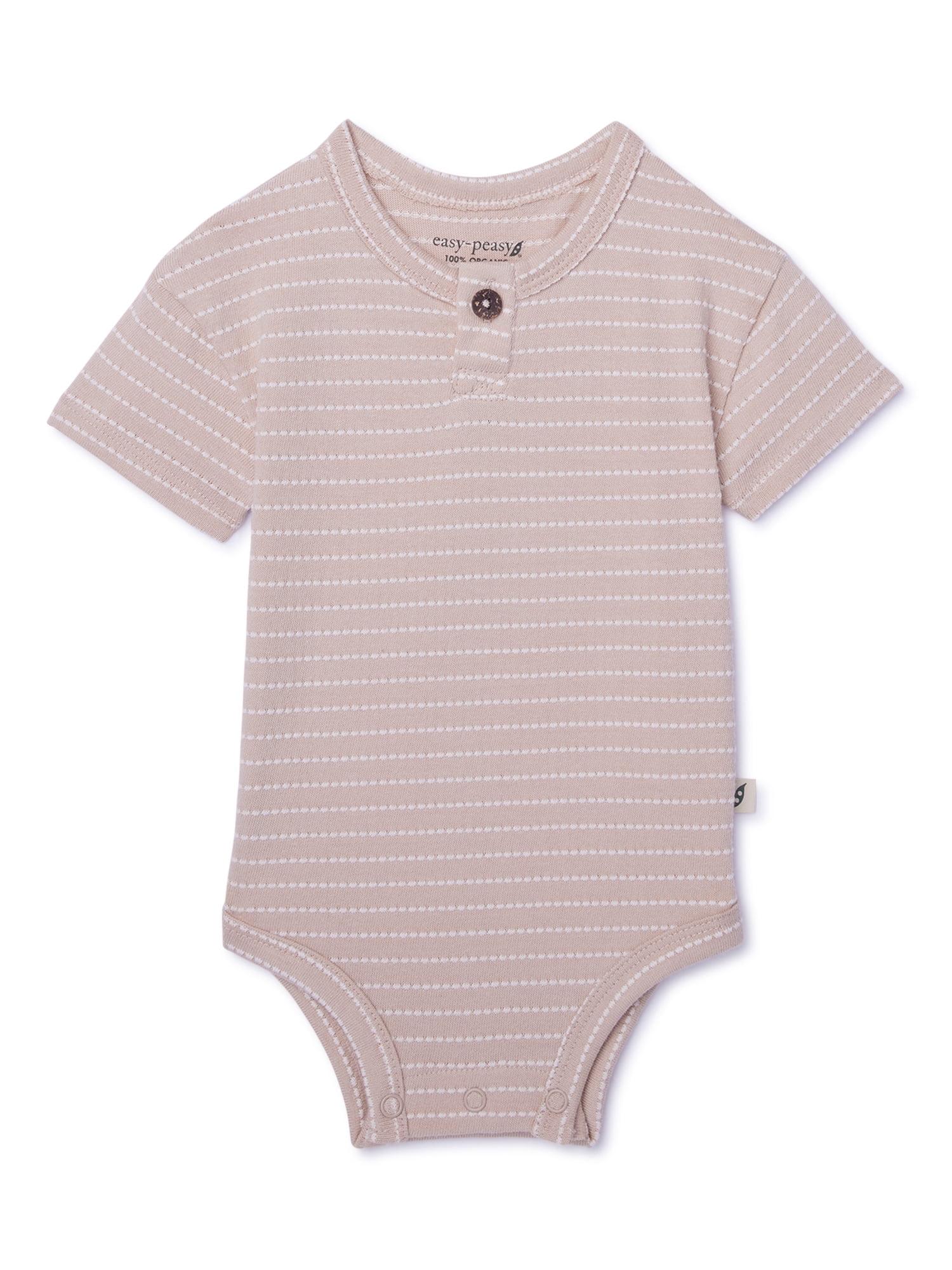easy-peasy Baby Short Sleeve Henley Stripe Bodysuit, Sizes 0-24 Months - Walmart.com