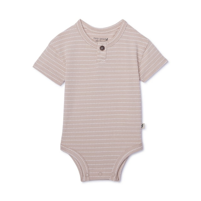 easy-peasy Baby Short Sleeve Henley Stripe Bodysuit, Sizes 0-24 Months - Walmart.com