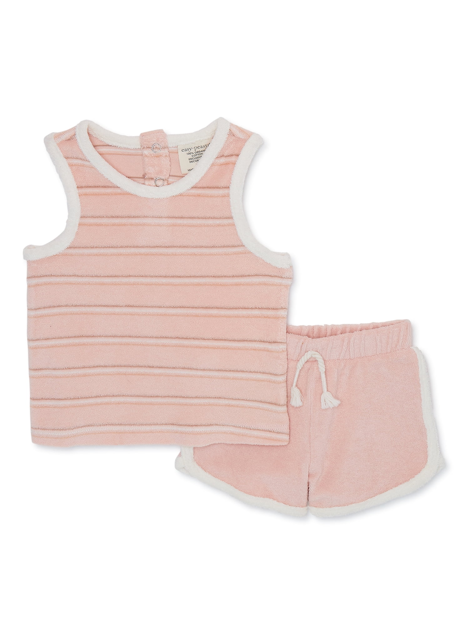easy-peasy Baby Terry Cloth Tank Top and Dolphin Shorts Outfit Set, 2 ...