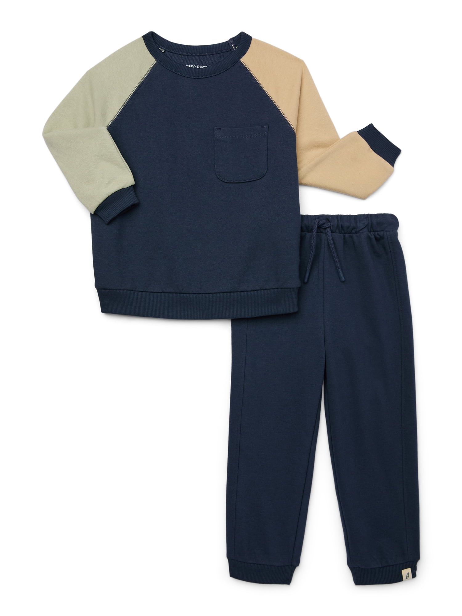 easy-peasy Toddler Boy Colorblock Sweatshirt and Jogger Pants Outfit ...