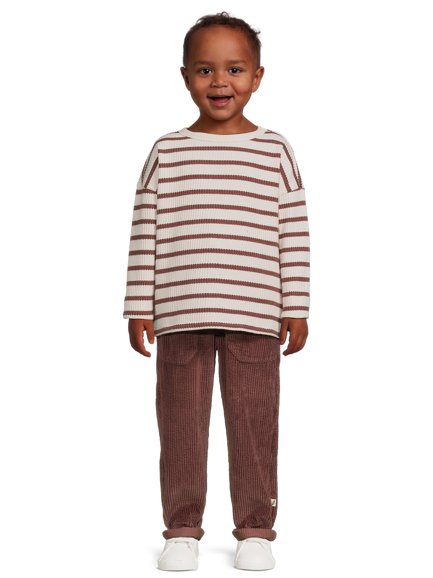 easy-peasy Toddler Boys Long Sleeve Waffle T-Shirt and Pants Outfit Set ...